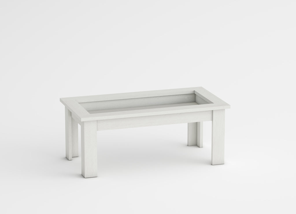 Mesa rectangular baja blanco polar – FunandTables
