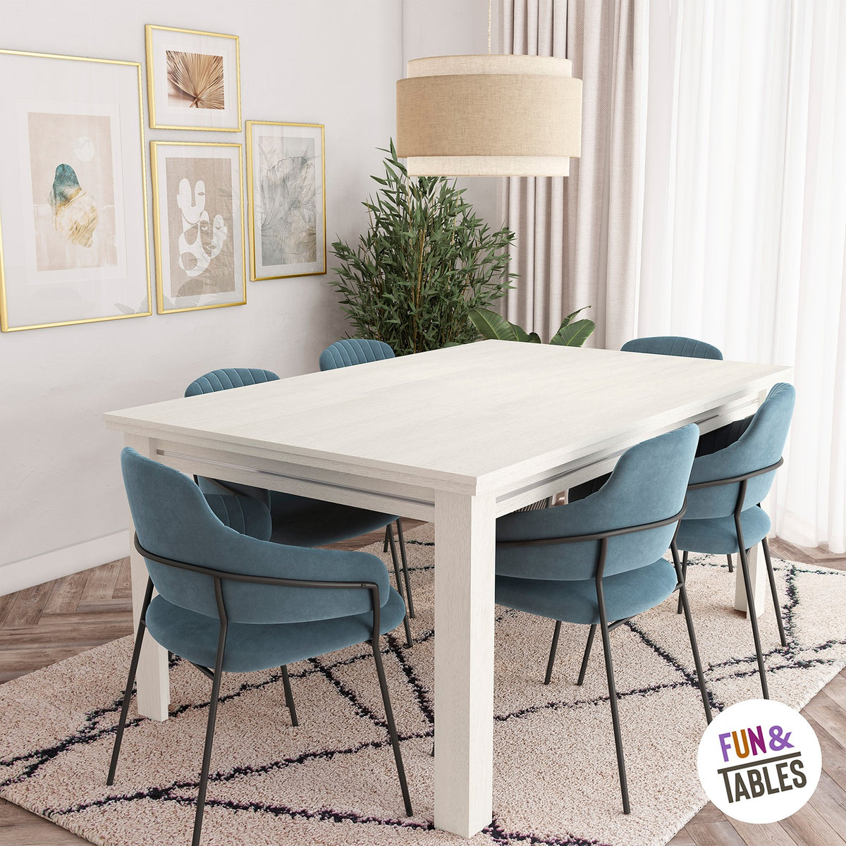 Polar white rectangular table – FunandTables